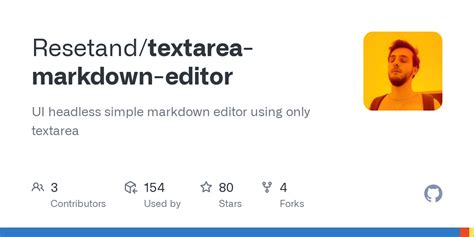 Github Resetandtextarea Markdown Editor Ui Headless Simple Markdown