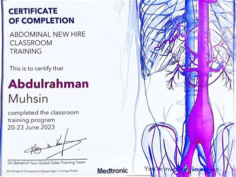 Abdulrahman A Mohsin On Linkedin Certificate From Medtronic In