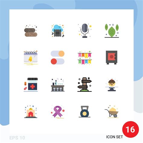 16 Thematic Vector Flat Colors And Editable Symbols Of Notification Calendar Electronics Bell