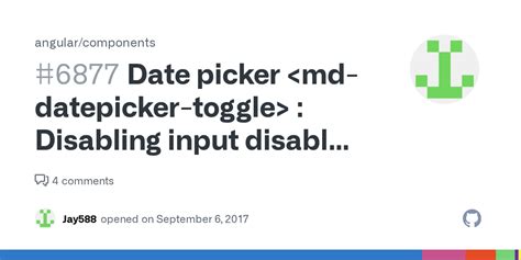 Date Picker Disabling Input Disables Datepicker Icon Also Issue Angular Components