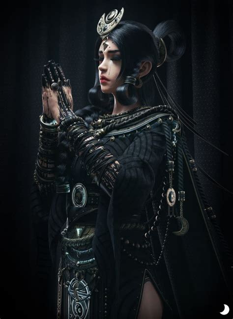 배경 화면 아시아 사람 여자들 삽화 물 판타지 아트 판타지 소녀 어느 한 쪽 닫힌 눈 흑발 1200x1500 Wallpapermaniac