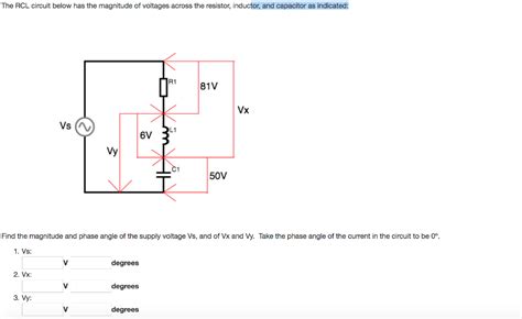solved the rcl circuit below has the magnitude of voltages