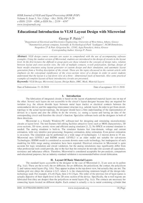 Pdf Educational Introduction To Vlsi Layout Design With Microwind