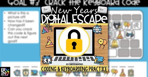 New Years Digital Escape Room Keyboarding And Coding Includes Unplugged