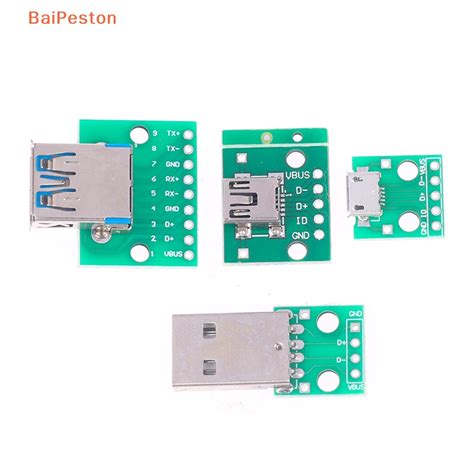 Set Bảng Mạch Chuyển Đổi Cổng Micro USB B Sang Cổng Cắm mm DIP PCB USB Chuyên Dụng