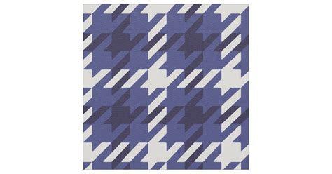 Retro Blue And White Houndstooth Plaid Pattern Fabric Zazzle