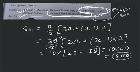 EXAMPLE 21 Statement 1 Assertion The Sum Of 20 Terms Of The Series 11