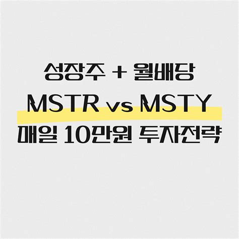 비트코인 반감기 이후 Mstr과 Msty에 매일 10만원 투자하면 수익률은