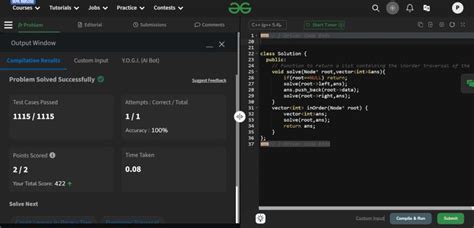 codingchallenge 160daysofcode binarytree inordertraversal c