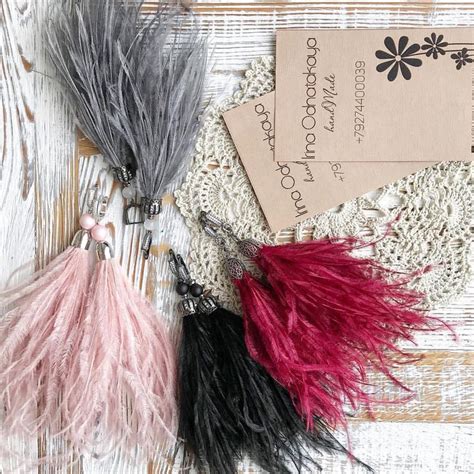 #сережки#серегисперьями#перьястрауса#перышки | Feather jewelry, Bead ...