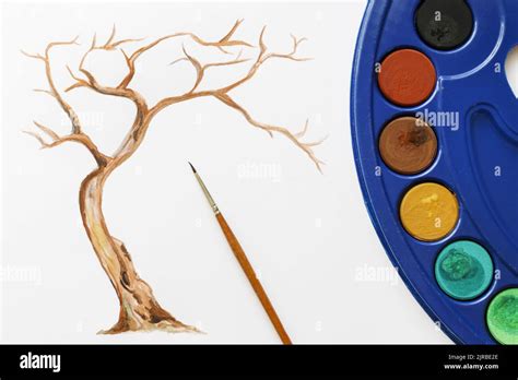 How To Paint A Tree Using Watercolours Step By Step Tutorial Step Two Add More Details To