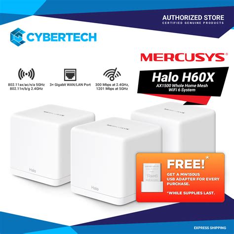 Mercusys Halo H60x Ax1500 Whole Home Mesh Wifi 6 System Shopee Philippines