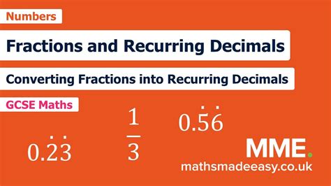 Repeating Decimals As Fractions