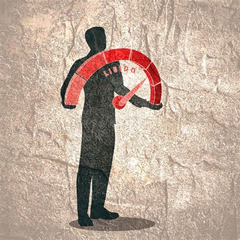 Man Holding Libido Level Measuring Device Scale Stock Illustration