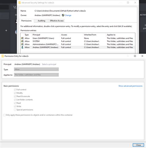 Permissionerror Winerror 5 Access Denied · Issue 393 · K4yt3xvideo2x · Github