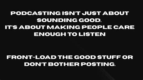 Front Load The Good Stuff