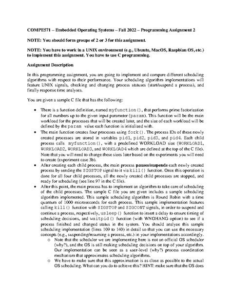 Pa2 Pa2 Compe571 Embedded Operating Systems Fall 2022