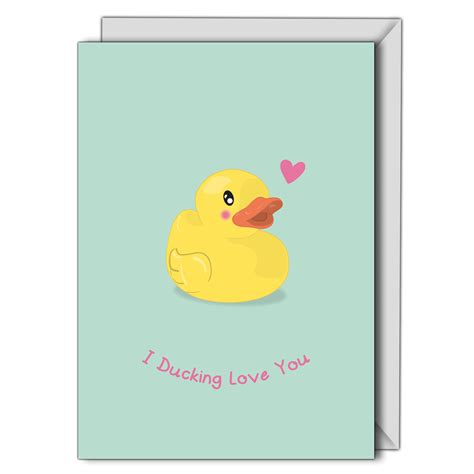 Personalised Cards And Ts Online Valentines Day Card Ducking Love You Pun