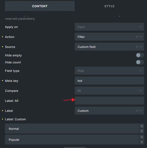 implemented all text in radio filters feature requests improvements bricks community forum