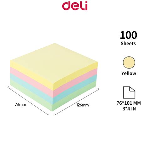 Deli Memo Pad Note Paper Office School Supplies Sticky Notes 400 Sheets Shopee Philippines