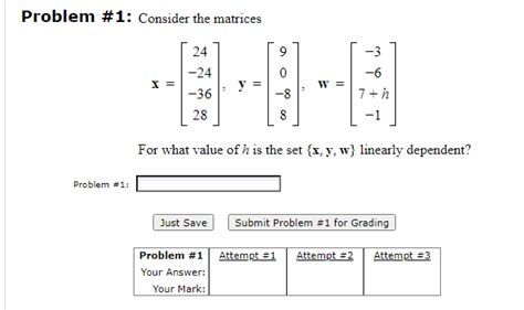 Solved Problem Consider The Matrices Chegg