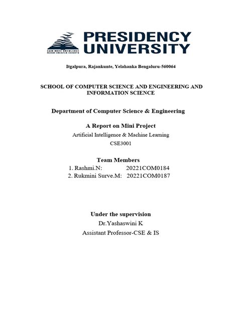 Mini Project Report Pdf Machine Learning Acid