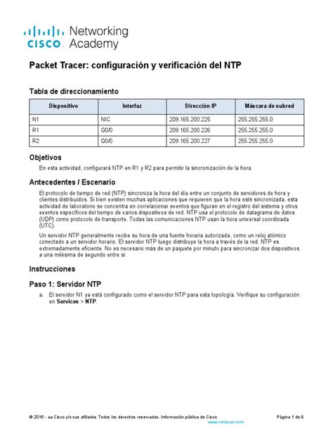 1034 Packet Tracer Configure And Verify Ntp Pdf