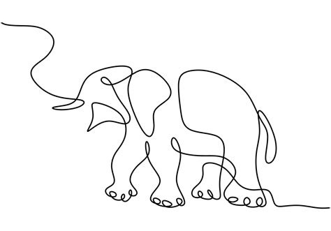 Elephant In Continuous Single Line Drawing 3144272 Vector Art At Vecteezy