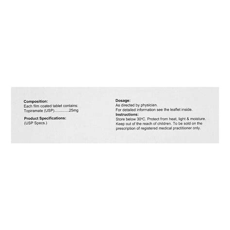 Topagen Tablets 25mg Strip 10 Tablets