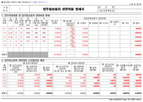 If 업무용승용차 비용관련 명세서법적서식 작성방법 및 계산사례 네이버 블로그
