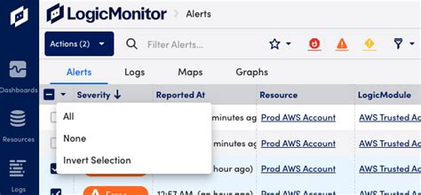 Managing Alerts From The Alerts Page Logicmonitor