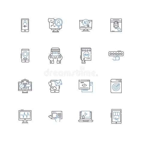 Online Marketplace Line Icons Collection E Commerce Marketplace Digital Platform Sales