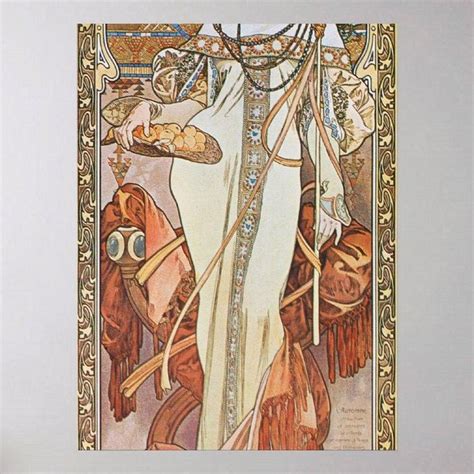 Alphonse Mucha Autumnautumn C1903 Poster Zazzle Mucha Art Art