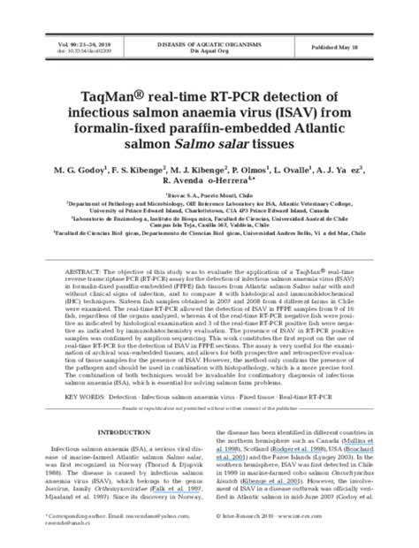 pdf taqman® real time rt pcr detection of infectious salmon anaemia