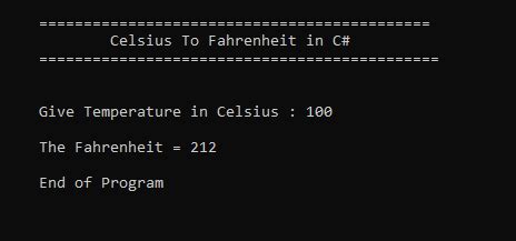 Celsius To Fahrenheit In C Free Computer Programming Source Codes To All