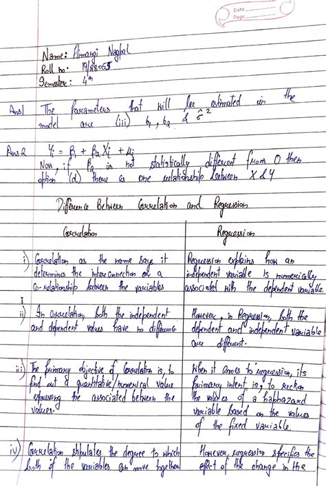 Econometrics Assignment Semester Date Page LNamti Inai Nagkal Semtser At AilluAtmokd