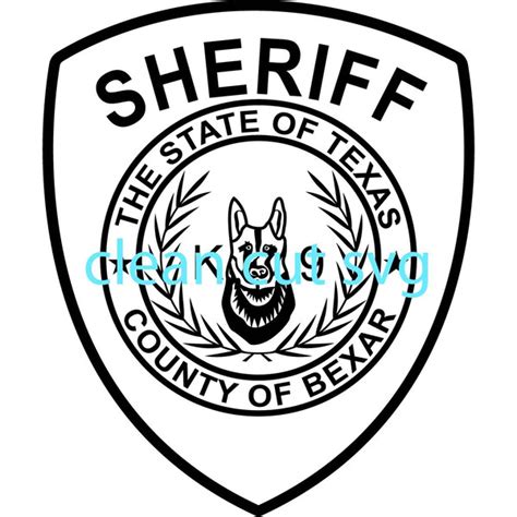 Bexar County Sheriff K9 Texas Patch Vector File Black White Inspire