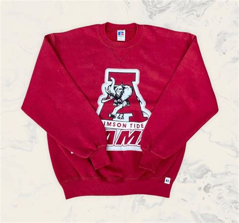 Rare Vintage 1990s Russell University Of Alabama Crimson Tide Crewneck