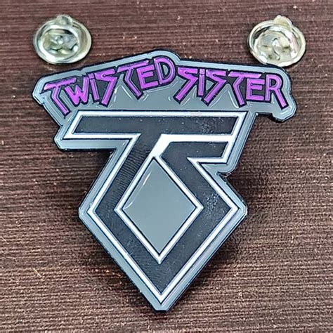 Twisted Sister Logo Symbol Coloured Metal Pin Black Wings