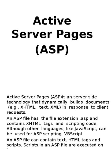 Asp Lecture Notes Pdf Active Server Pages Dynamic Web Page