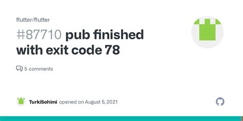Pub Finished With Exit Code 78 Issue 87710 Flutter Flutter GitHub