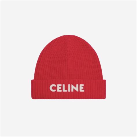 셀린느 자수 니트 울 비니 레드 Celine Kream