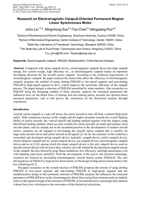 Research On Electromagnetic Catapult Oriented Permanent Magnet Linear Synchronous Motor