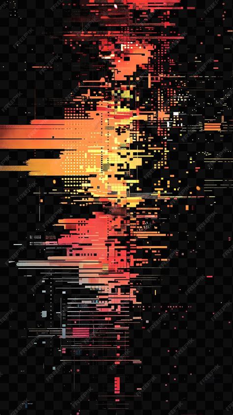 Premium Psd Ascii Art Glitch With Text Based Graphics Digital Symbols An Texture Effect Fx