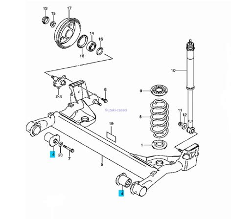Tuleja Belki Tylnej Splash Swift Iii Suzuki Częsci
