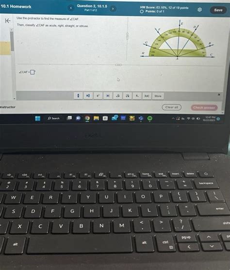 solved 10 1 homework k nstructor 2 w s use the protractor to