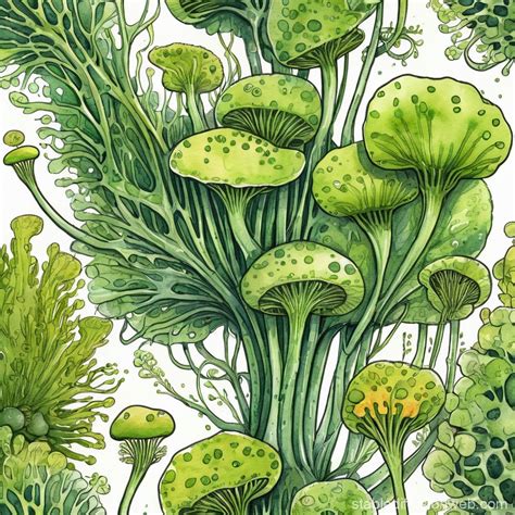 Watercolor Illustration Of Bryophyte Structure Stable Diffusion Online