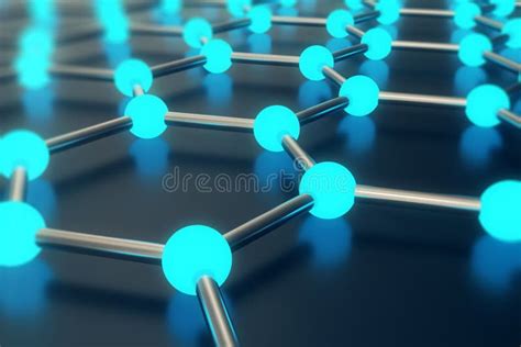 Rendering Abstract Nanotechnology Hexagonal Geometric Form Close Up Concept Graphene Atomic