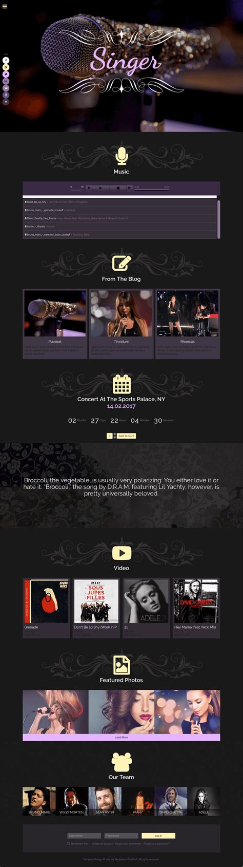 music portfolio template