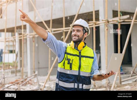 Construction Engineer Builder Work In Construction Site Architect Home